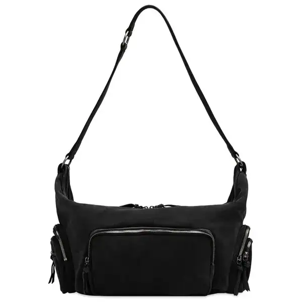 [Margesherwood ] / ☆ CITY HOBO EW / black plain Margesherwood City Hobo Bag - Black Suede | Editorialist